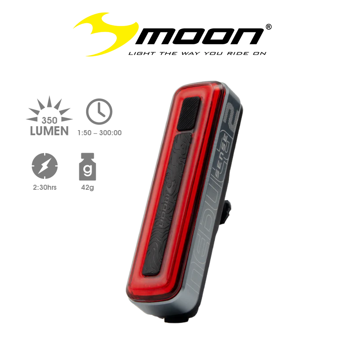 Moon Nebula 2 Sense USB C Rechargeable Rear Light with Motion Sensor ...